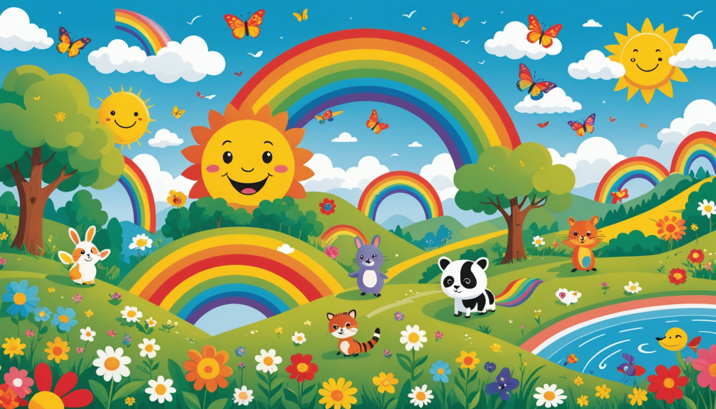 Couleurs de l’arc-en-ciel : mémos simples pour enfants